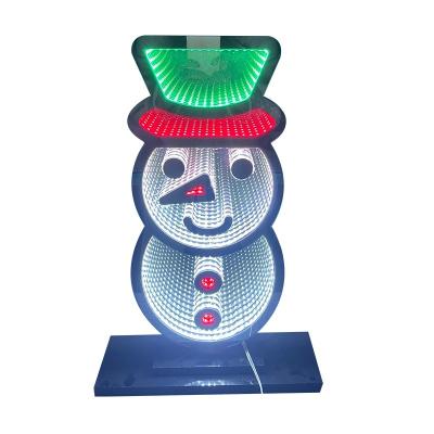 China Home Decor Snowman Light Infinity Mirror with 1000lm Luminous Flux and Power Cord for sale