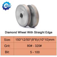 China Boke Wholesale 150mm 6in Diamond V Shape Grinding Flat Diamond Glass Beveling Wheel for sale