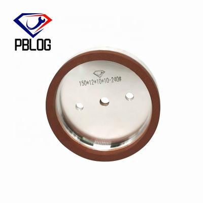 China PBLOG Moderate Hardness Cup Type Aluminum Chassis Emery Resin Wheel for sale