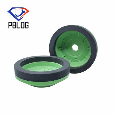 China Glass edging tools bevelling machine Green Bowl-shaped resin grinding wheel for sale
