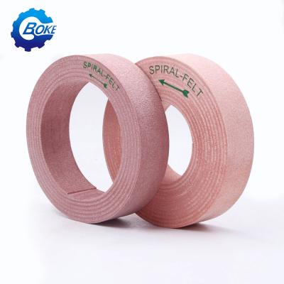 China High Brightness Spiral Felt Buffing Wheel For Glass Polishing On Beveling Machine for sale