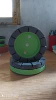 China Hardness White Green Segemented Resin Cup Wheel Max Speed Lower Than 2800RPM Grinding Tool for sale