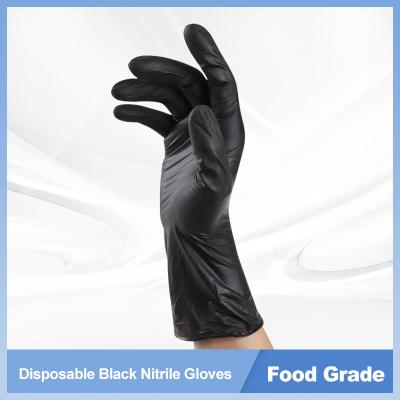 China Black Disposable Nitrile Gloves 3mil 4mil Food Grade CE FDA Certified Powder Free for sale