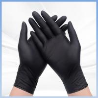 China Disposable Nitrile Household Cleaning Gloves Black Anti Slip Work Gloves 100 Pcs Box for sale