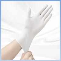 China White Disposable Nitrile Gloves 8 Mil Multi Purpose Industrial Food Safe 100 Pcs for sale