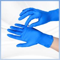 China Navy Blue Textured Powder Free Nitrile Gloves 100 Pcs Box ASTM D6319 for sale