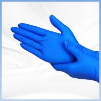China Navy Blue Textured Powder Free Nitrile Gloves 100 Pcs Box ASTM D6319 for sale