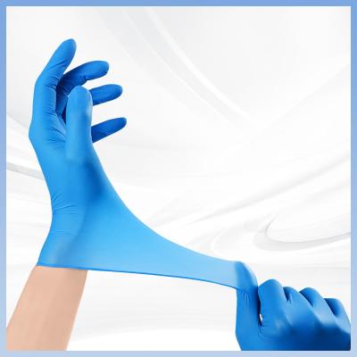 China Blue Nitrile Disposable Gloves Chemical Resistant 100 Pcs Box ASTM D6319 for sale
