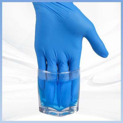 China Blue Nitrile Disposable Gloves 100 Pcs Box FDA CE Food Processing Industrial for sale