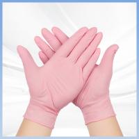 China Pink Disposable Nitrile Gloves Food Processing Safety Gloves S M L XL 100 Pcs Box for sale