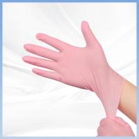 China Pink Disposable Nitrile Gloves Food Processing Safety Gloves S M L XL 100 Pcs Box for sale
