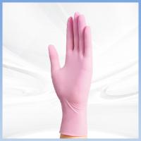 China Pink Disposable Nitrile Gloves Industrial Household Powder Free S M L XL 100 Pcs Box for sale