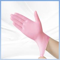 China Pink Disposable Nitrile Gloves Industrial Household Powder Free S M L XL 100 Pcs Box for sale