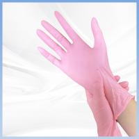 China Industrial Household Chemical Resistant Disposable Nitrile Gloves 6 mil 7 mil Pink for sale