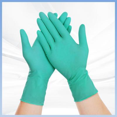 China Green Disposable Nitrile Gloves 6 Mil Food Safe Prep Gloves 100 Pcs Box for sale