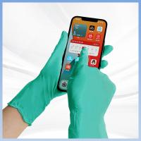 China Green Disposable Nitrile Gloves 100 Pcs Box Oil Grease Resistant S M L XL for sale