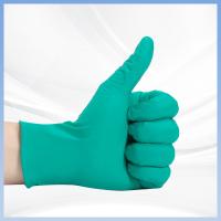China Powder Free Green Disposable Nitrile Gloves 100 Pcs Box ASTM D6319 for sale