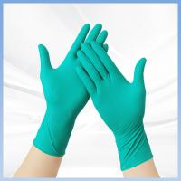 China Powder Free Green Disposable Nitrile Gloves 100 Pcs Box ASTM D6319 for sale