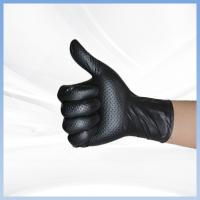 China Disposable Nitrile Gloves Black Diamond Pattern Oil Proof Wear Resistant for Car Repair 100 Pcs per Box for sale