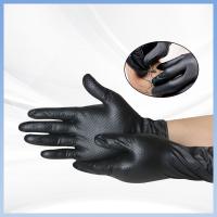 China Disposable Nitrile Gloves Black Diamond Pattern Oil Proof Wear Resistant for Car Repair 100 Pcs per Box for sale