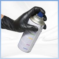 China CE FDA Safety Nitrile Work Gloves Powder Free Black Diamond Texture Disposable 100 Pcs for sale