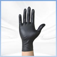 China OEM 6mil 8mil Black Nitrile Gloves Diamond Print Industrial Disposable Gloves 100pcs for sale
