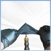 China OEM 6mil 8mil Black Nitrile Gloves Diamond Print Industrial Disposable Gloves 100pcs for sale