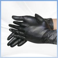 China OEM 6mil 8mil Black Nitrile Gloves Diamond Print Industrial Disposable Gloves 100pcs for sale