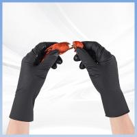 China Black Diamond Texture Disposable Nitrile Gloves Powder Free 100 Pcs Box ASTM D6319 for sale
