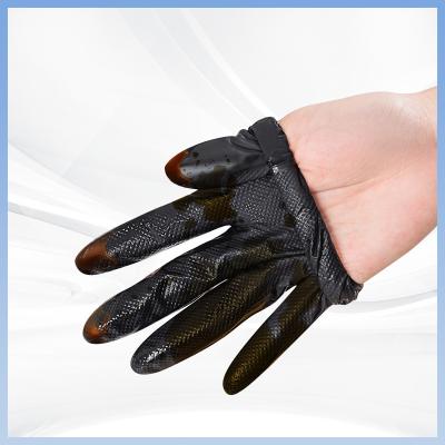 China 8 Mil Diamond Texture Disposable Nitrile Gloves Black S M L XL ASTM D6319 for sale