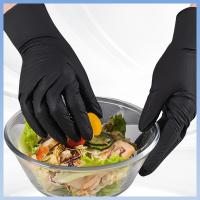 China 8 Mil Diamond Texture Disposable Nitrile Gloves Black S M L XL ASTM D6319 for sale