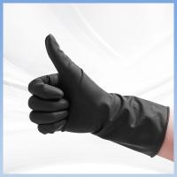 China Disposable Black Latex Exam Gloves Powder Free ASTM D6319 S M L XL for sale