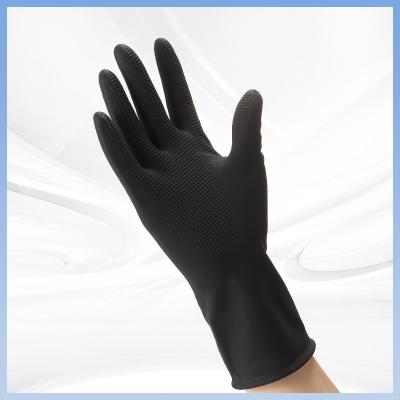 China Disposable Black Latex Exam Gloves Powder Free ASTM D6319 S M L XL for sale
