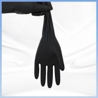 China Textured Nonslip Black Latex Disposable Gloves ASTM D6319 S M L XL for sale