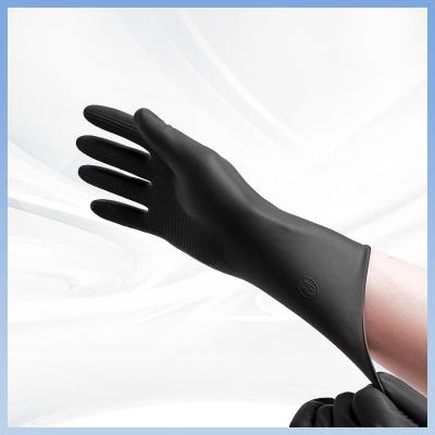 China Powder Free Disposable Latex Gloves Black S M L XL ASTM D6319 EN 455 for sale