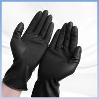 China Powder Free Disposable Latex Gloves Black S M L XL ASTM D6319 EN 455 for sale