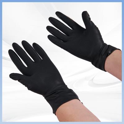 China Disposable Black Latex Gloves S M L XL ASTM D6319 for Food Service Cleaning for sale