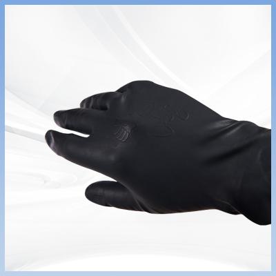China Oil Resistant Thick Disposable Latex Gloves Black S M L XL Industrial Janitorial for sale