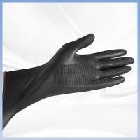 China Black Latex Disposable Gloves Textured Fingertips S M L XL ASTM D6319 for sale