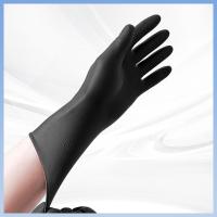 China Disposable Latex Gloves Powder Free Food Handling Black S M L XL ASTM D6319 for sale