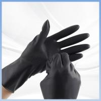 China Disposable Latex Gloves Powder Free Food Handling Black S M L XL ASTM D6319 for sale