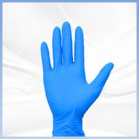 China Powder Free Blue Nitrile Gloves 9 Inch Anti Static Abrasion Resistant 100 Pcs Box for sale