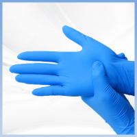 China Powder Free Blue Nitrile Gloves 9 Inch Anti Static Abrasion Resistant 100 Pcs Box for sale