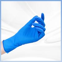 China Blue Synthetic Nitrile Gloves 4mil 9 Inch 100pcs Box Heavy Duty Disposable for sale