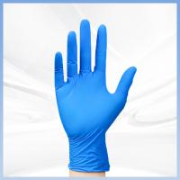 China Blue Synthetic Nitrile Gloves 4mil 9 Inch 100pcs Box Heavy Duty Disposable for sale