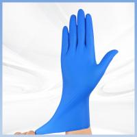 China Disposable 9 Inch Blue Synthetic Nitrile Gloves S M L XL 100pcs Box ASTM for sale