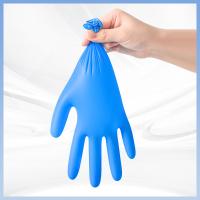 China Disposable 9 Inch Blue Synthetic Nitrile Gloves S M L XL 100pcs Box ASTM for sale