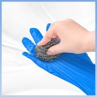 China 9 Inch Blue Synthetic Nitrile Disposable Gloves 100pcs Box S M L XL for sale