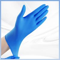 China 9 Inch Blue Synthetic Nitrile Disposable Gloves 100pcs Box S M L XL for sale