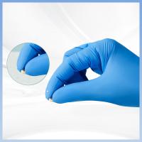 China Disposable 9 Inch Blue Synthetic Nitrile Gloves Antistatic Medical Exam Gloves 100pcs for sale